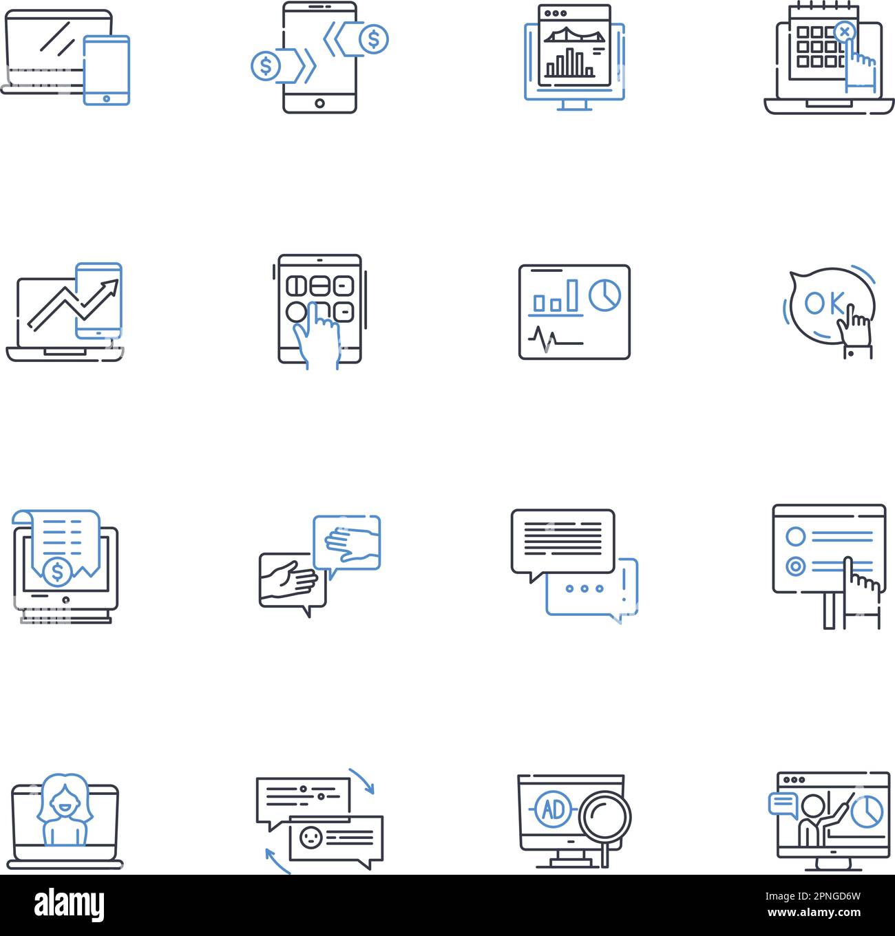 Articles line icons collection. Writing, Content, Journalism, Research, Publication, Editing ...