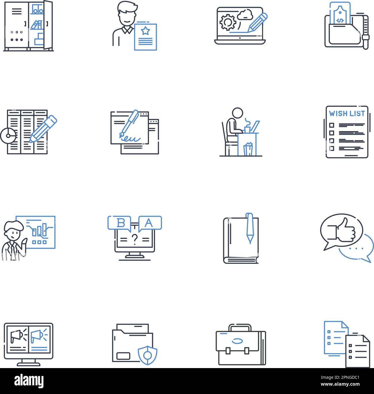 Copy crafting line icons collection. Persuasion, Intrigue, Clarity ...