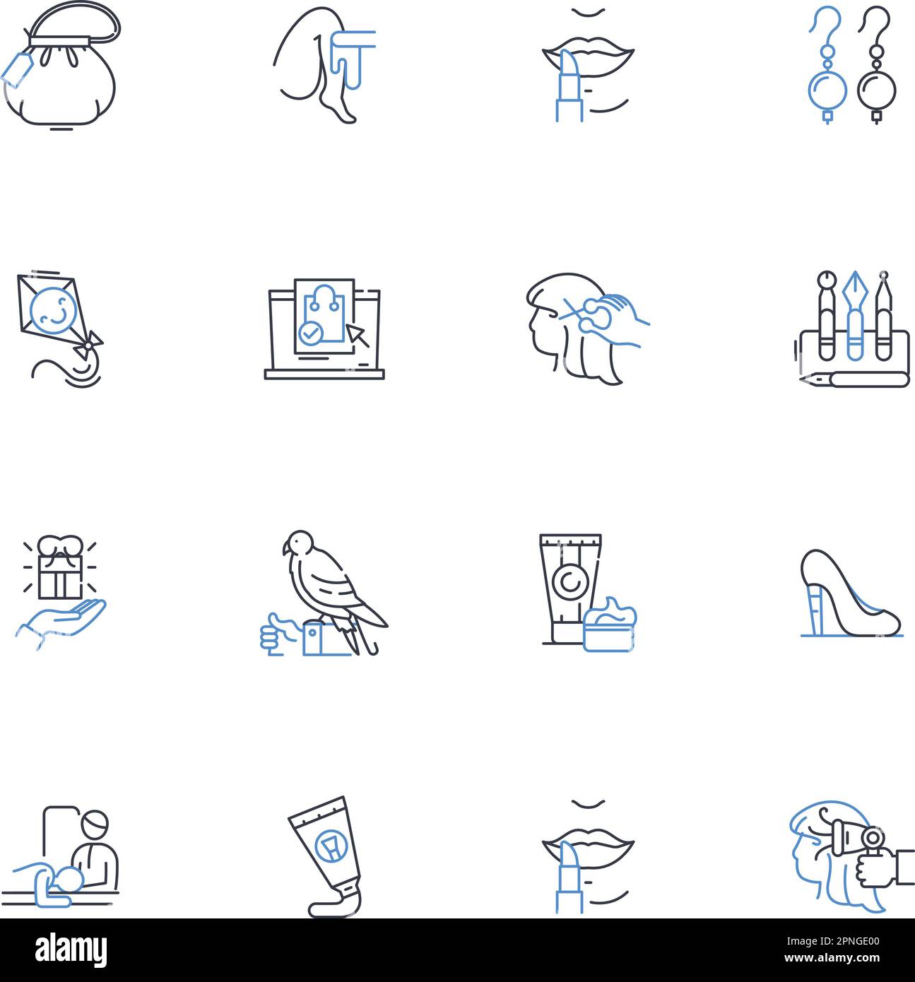 Makeover studio line icons collection. Glam, Redefined, Overhaul ...