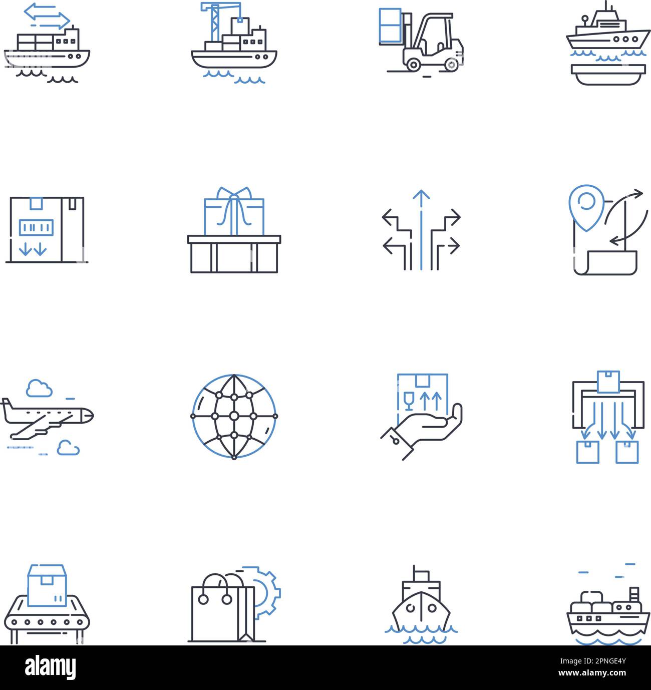 Agile Transporter Line Icons Collection Efficiency Speed Innovation