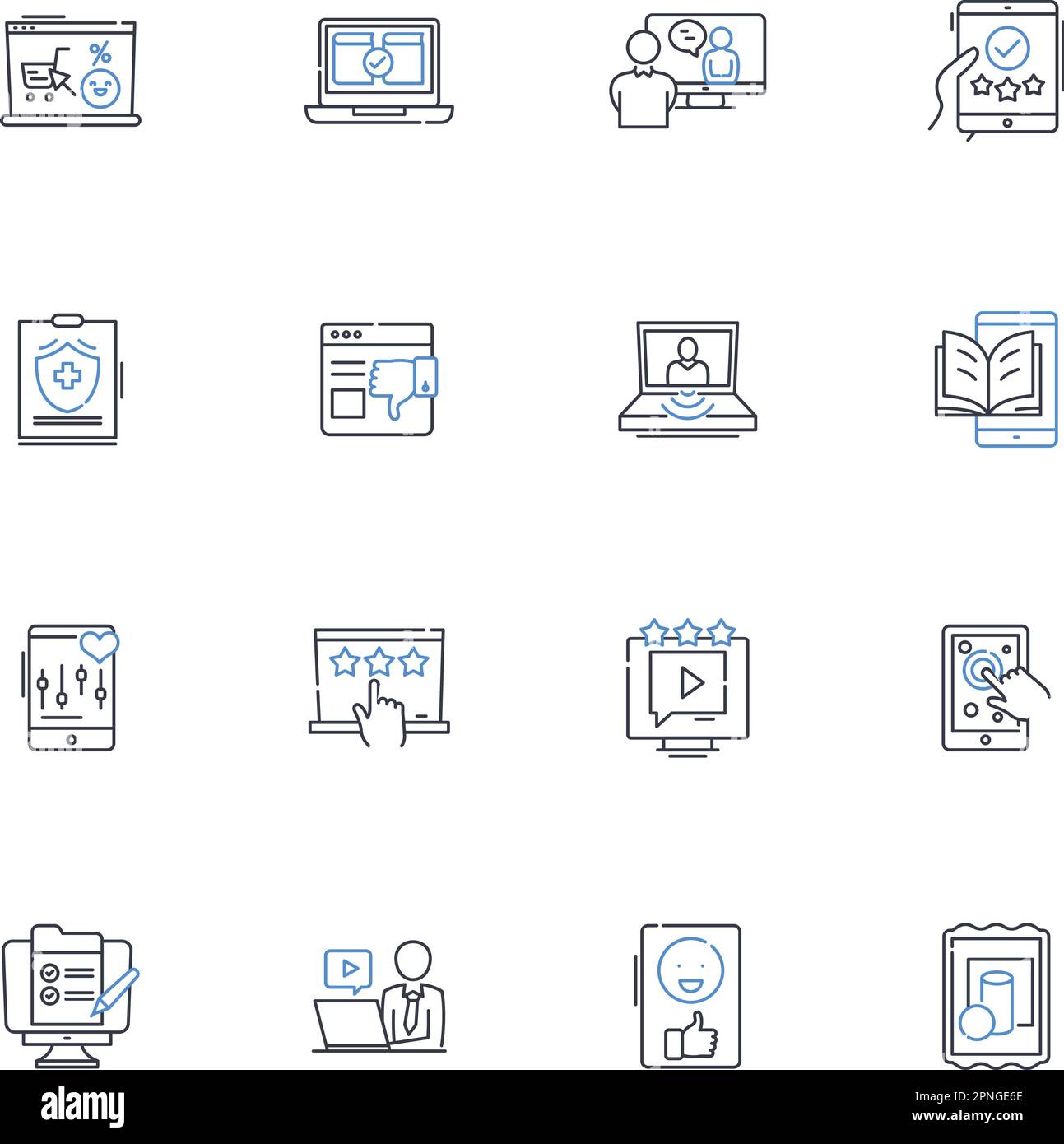 E-commerce market line icons collection. Online, Shopping, Market ...