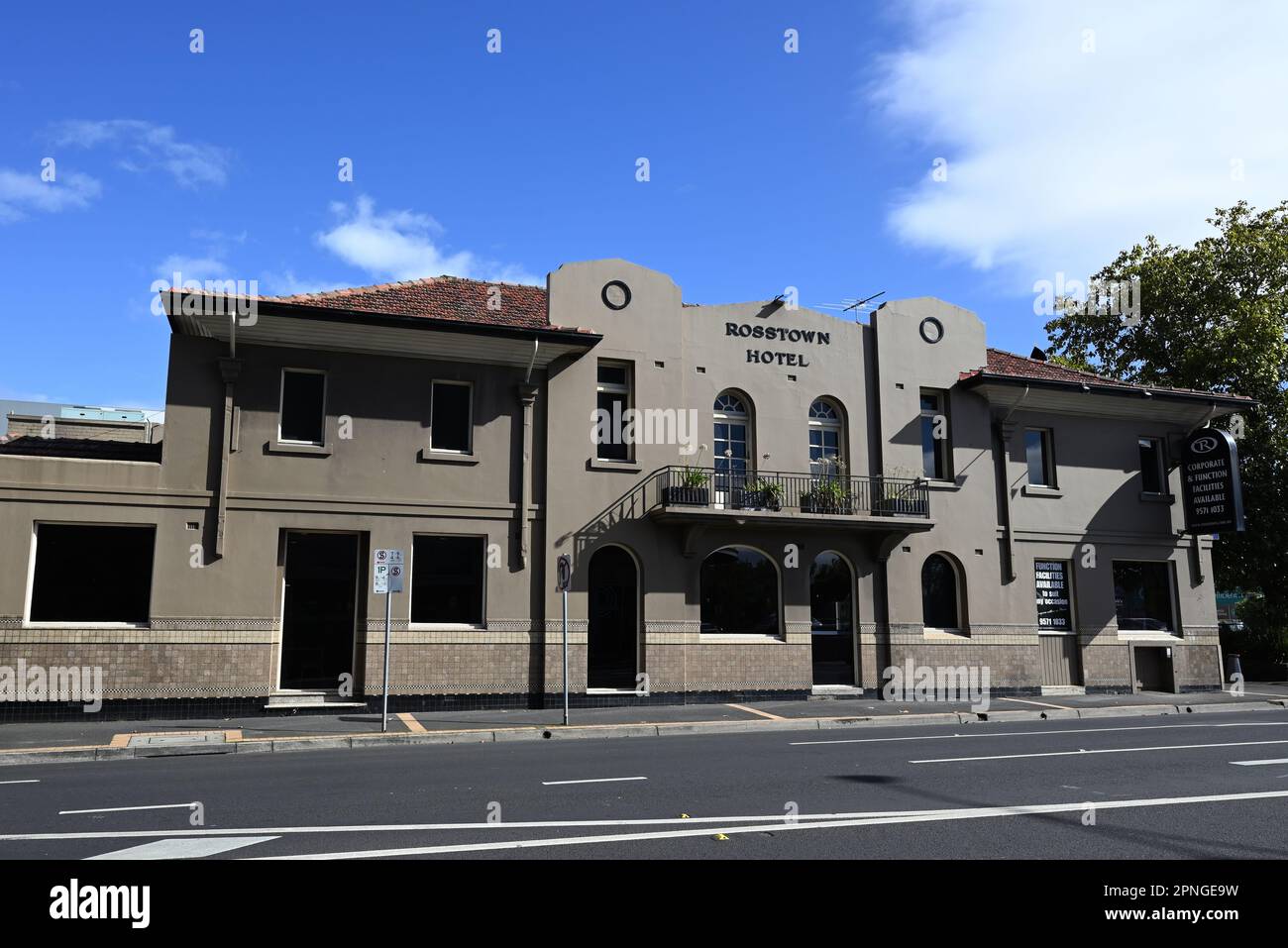 Exterior of the Rosstown Hotel, a pub in suburban Melbourne, during a ...