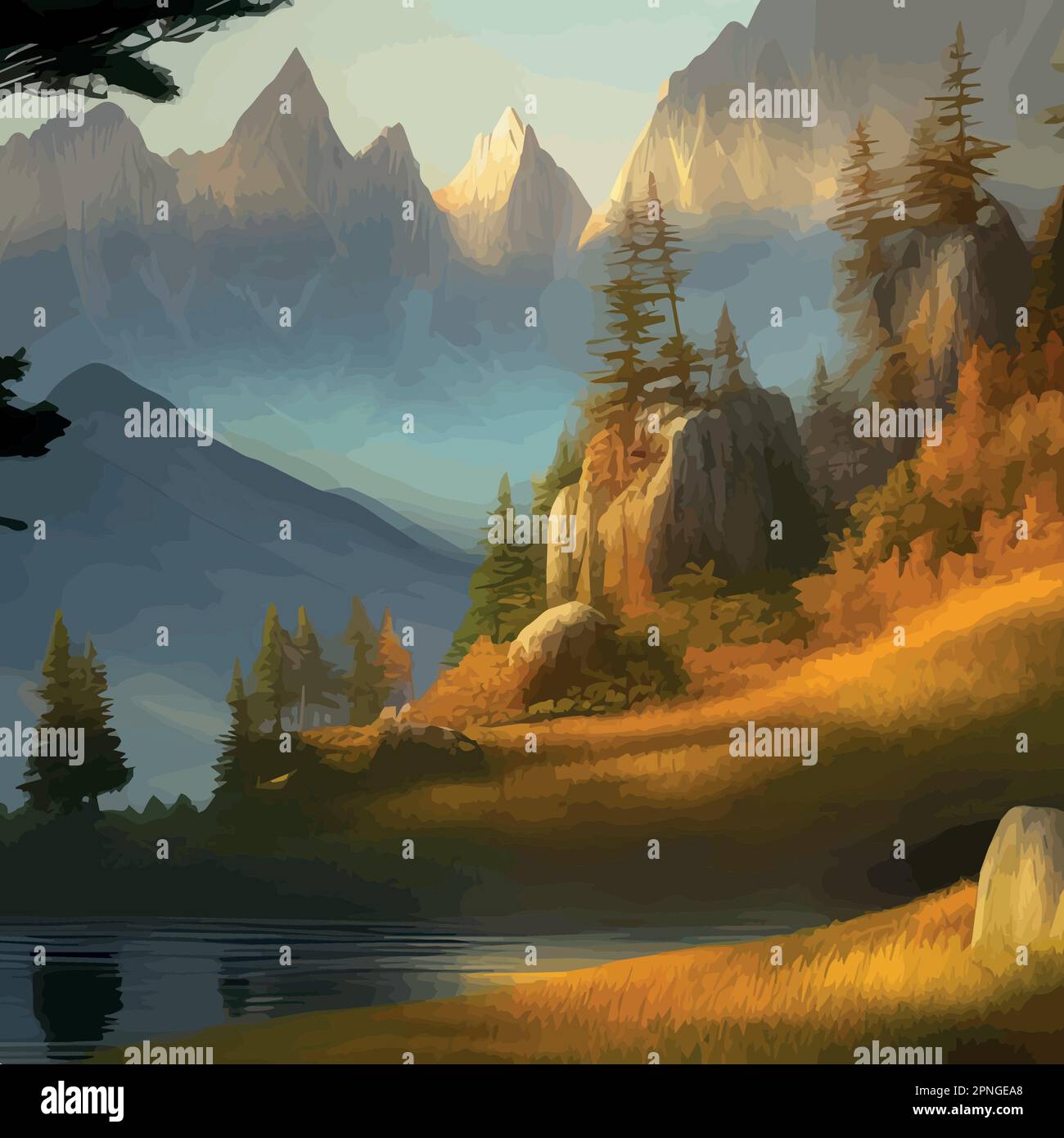 Beauty of himalaya Stock Vector Images - Alamy