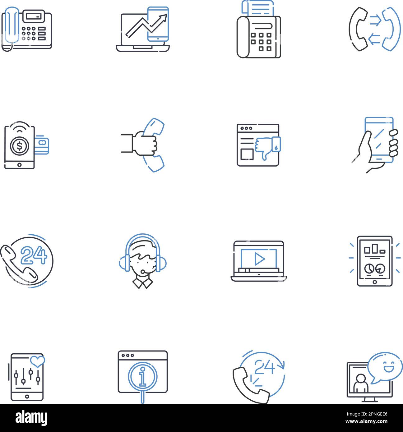 Smart device line icons collection. Smartph, Tablet, Smartwatch, Fitness tracker, Wearables ...