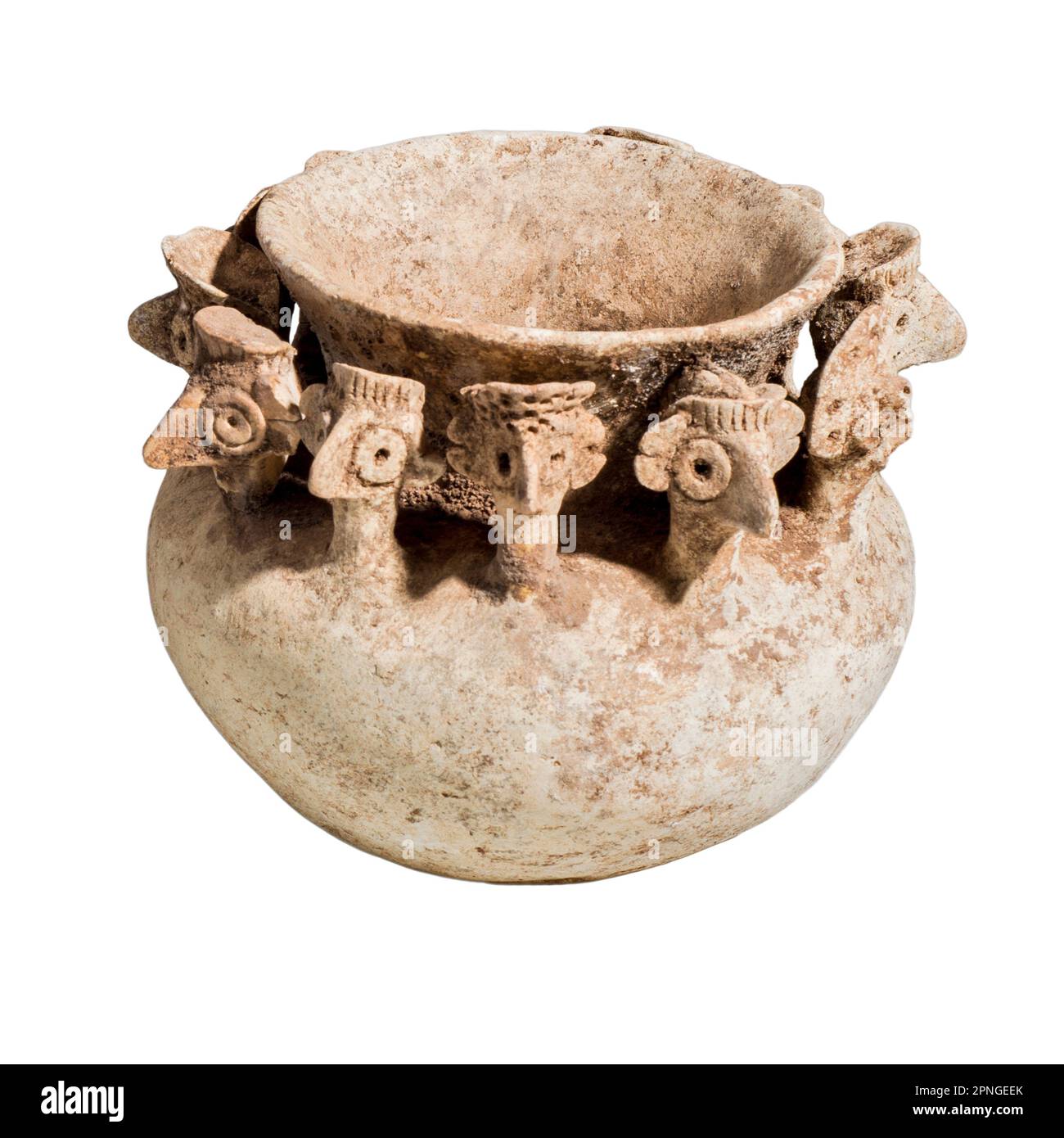 A Syro-Hittite terra-cotta bowl decorated with 12 heads 2nd millennium ...