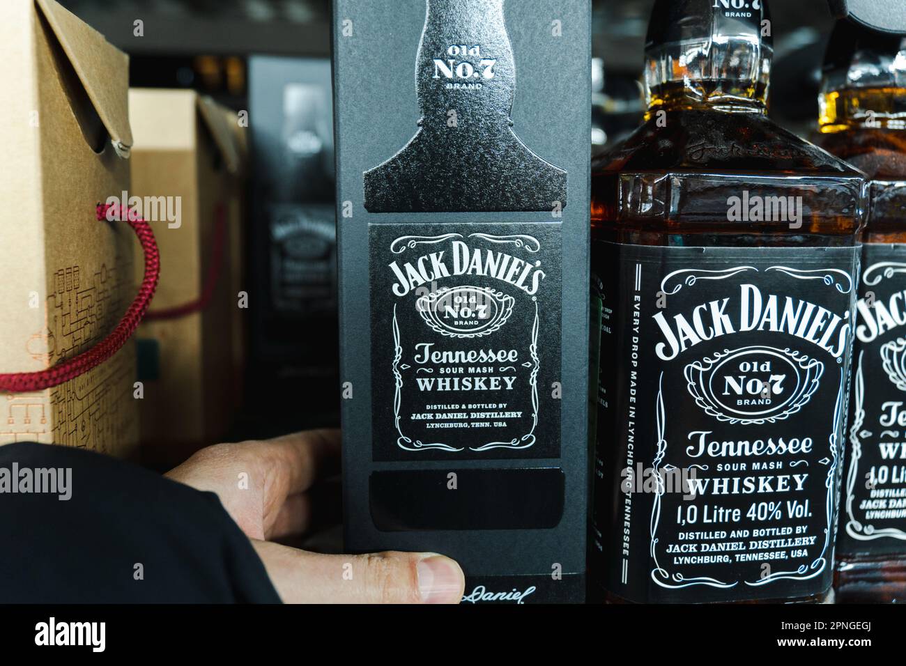 Tyumen, Russia-March 17, 2023: Jack Daniels whiskey on the shelves of ...