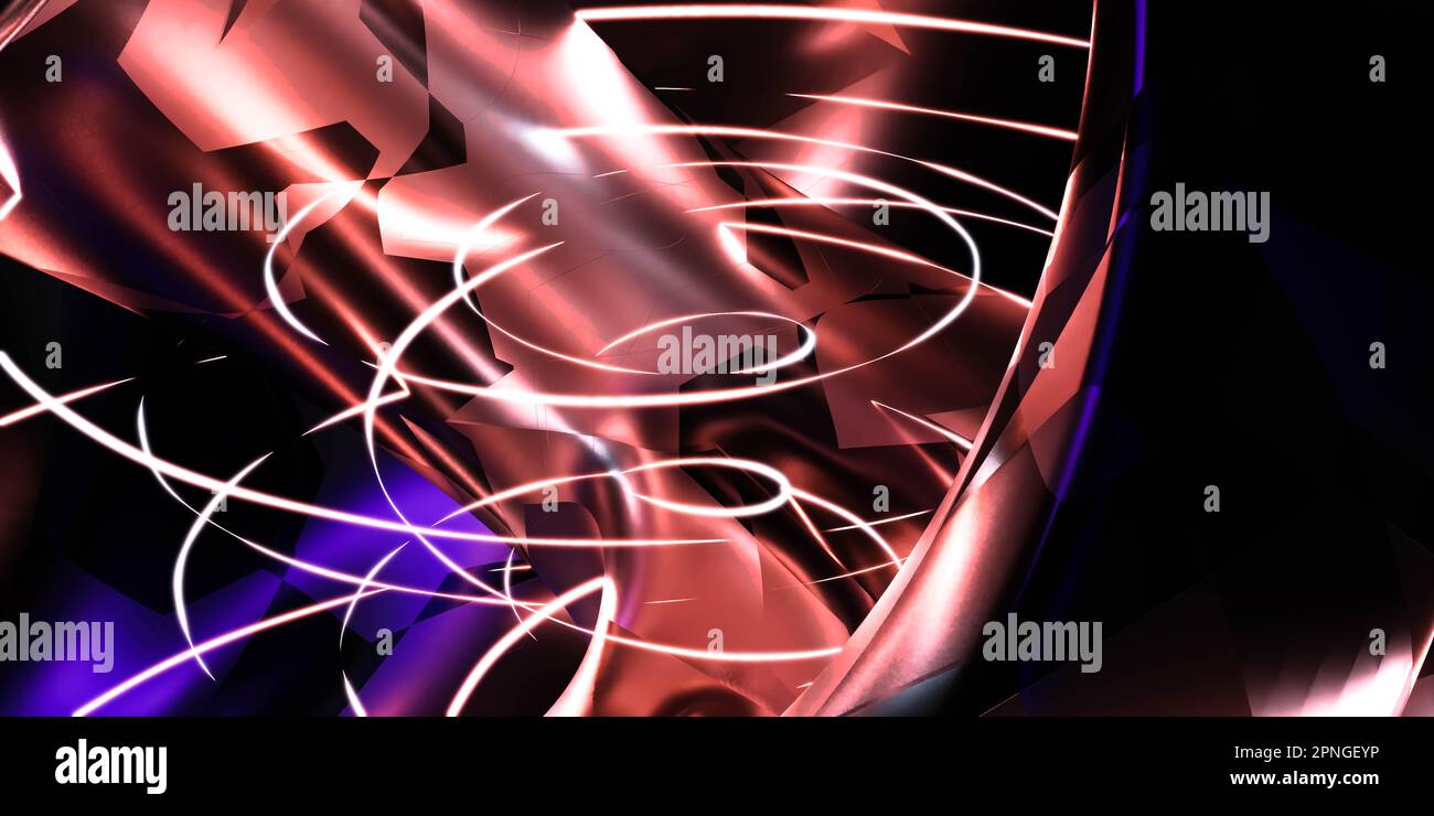 metallic object with laser lights 3d render illustration Stock Photo ...
