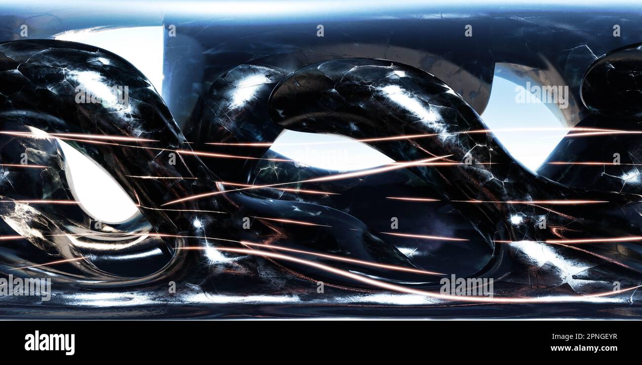 360 degree full panorama environment map of futuristic metallic ...