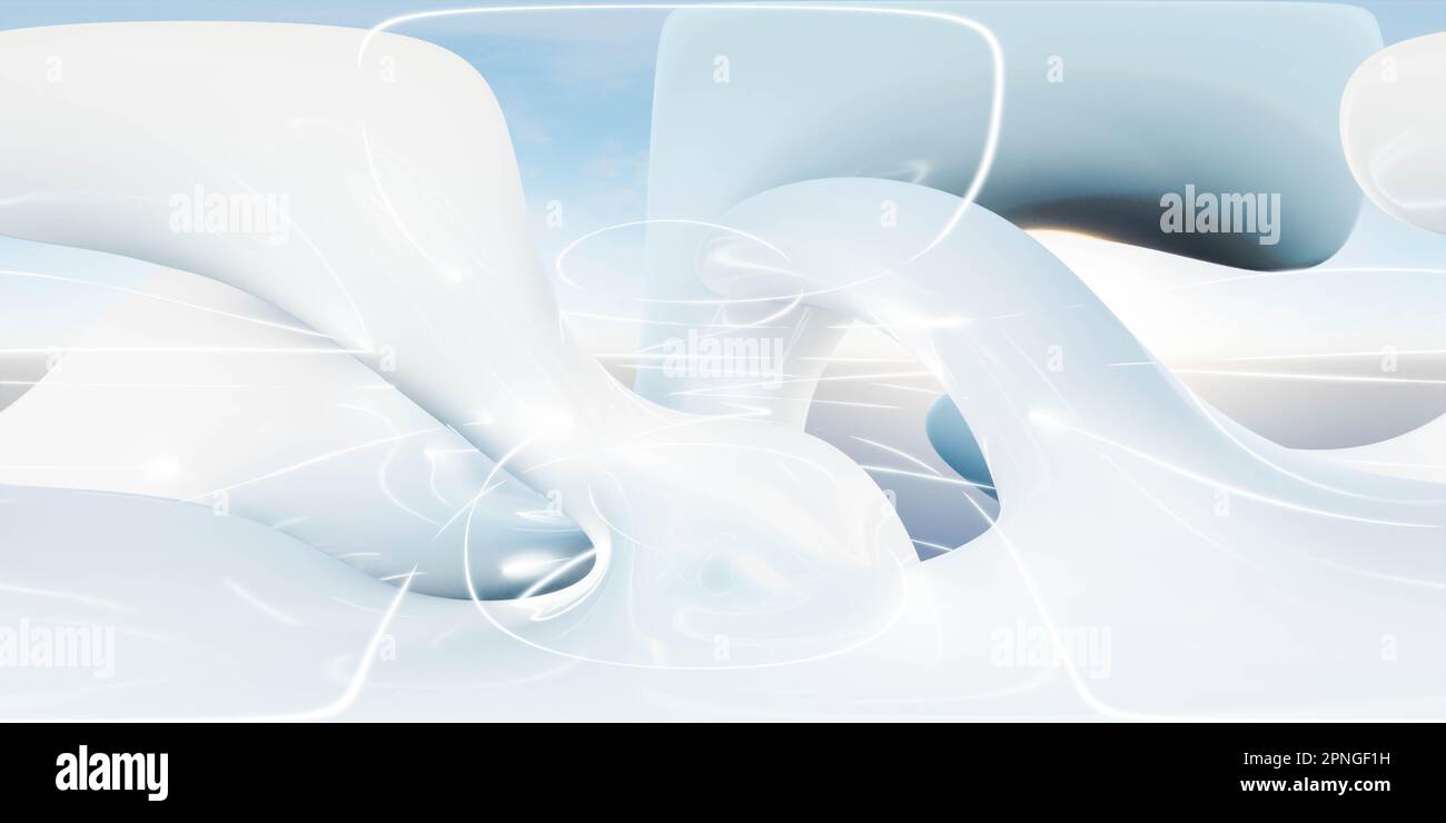 360 degree full panorama environment map of futuristic white organic ...