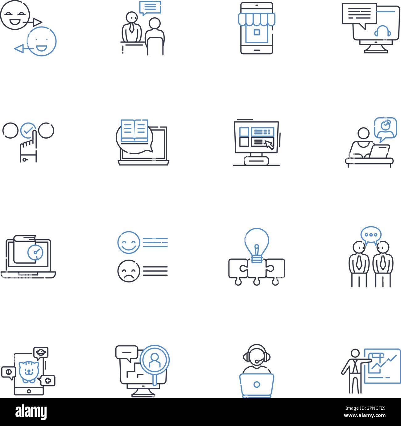 Communicating Stories Line Icons Collection Narrative Message