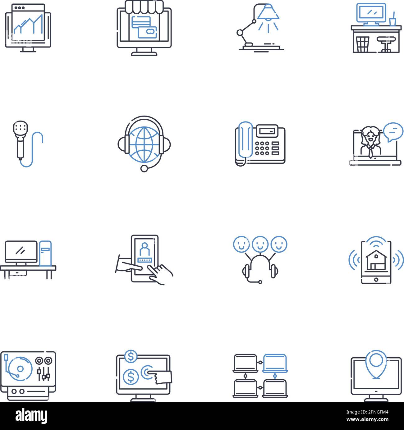 Internet Era Line Icons Collection Connectivity Information Innovation Digitalization
