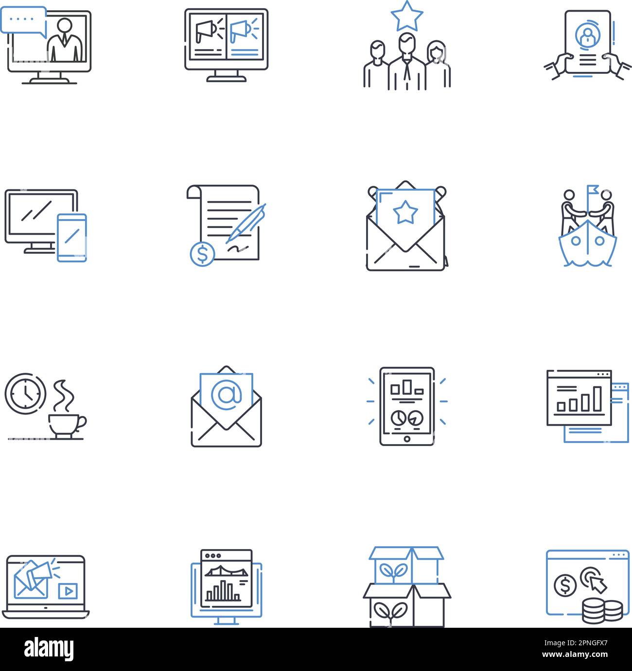 Kick-off line icons collection. Launch, Start, Initiate, Commence ...