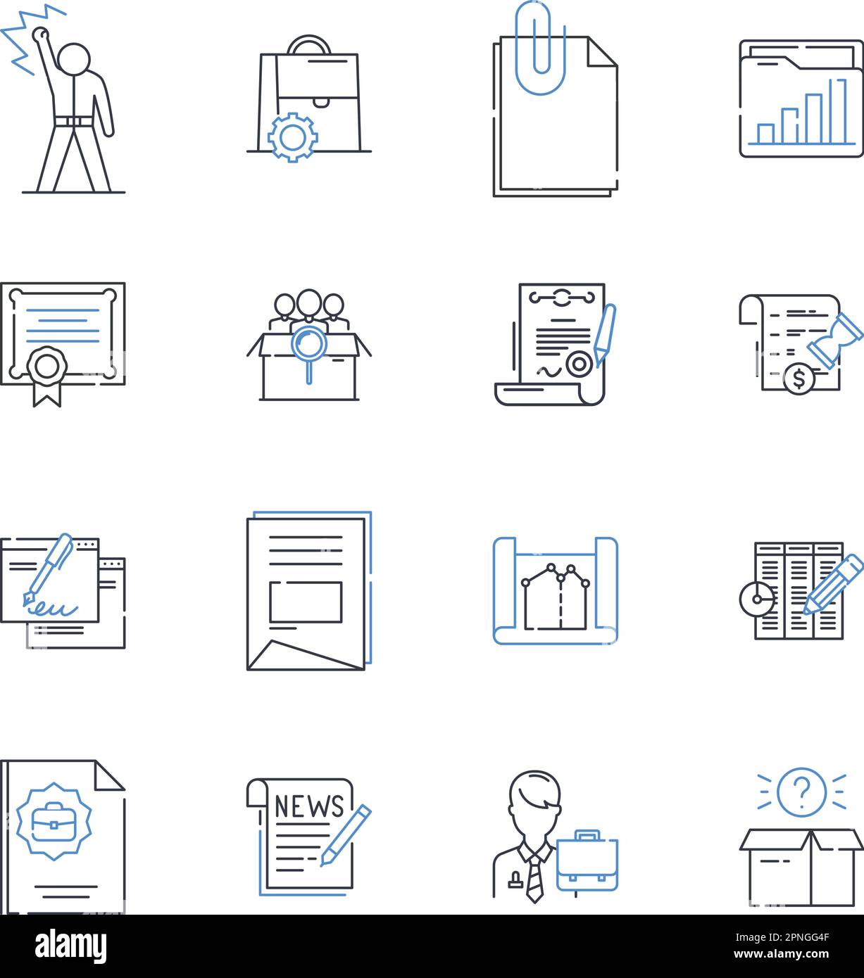 Record Processing Line Icons Collection Sorting Indexing Inputting 6469