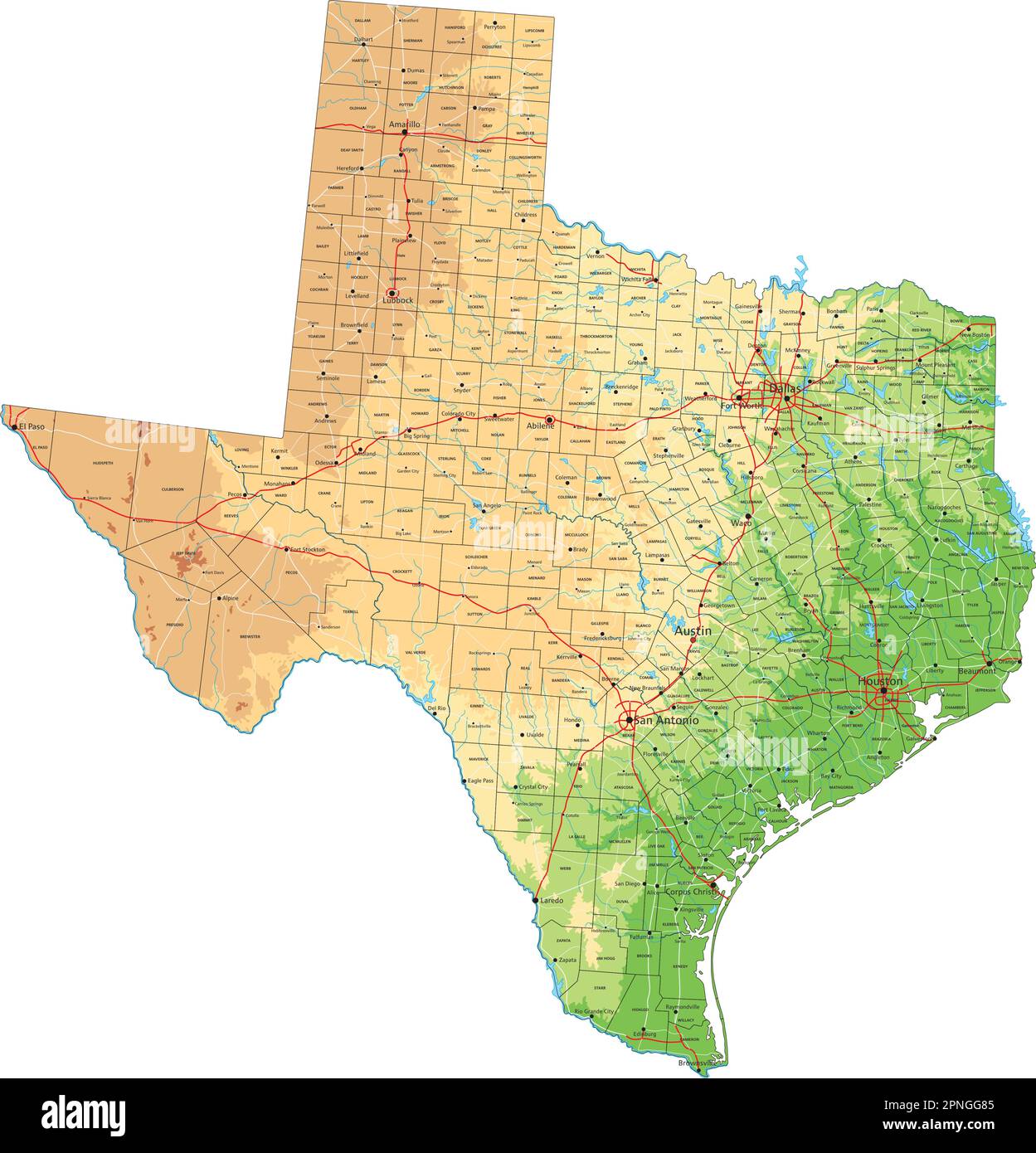 Texas terrain map hi-res stock photography and images - Alamy