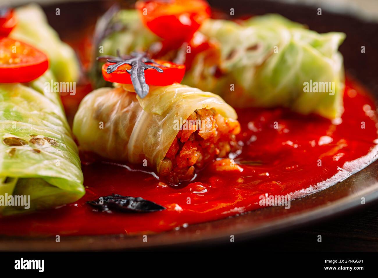 Russian cabbage rolls golubtsy with minced beef Stock Photo - Alamy