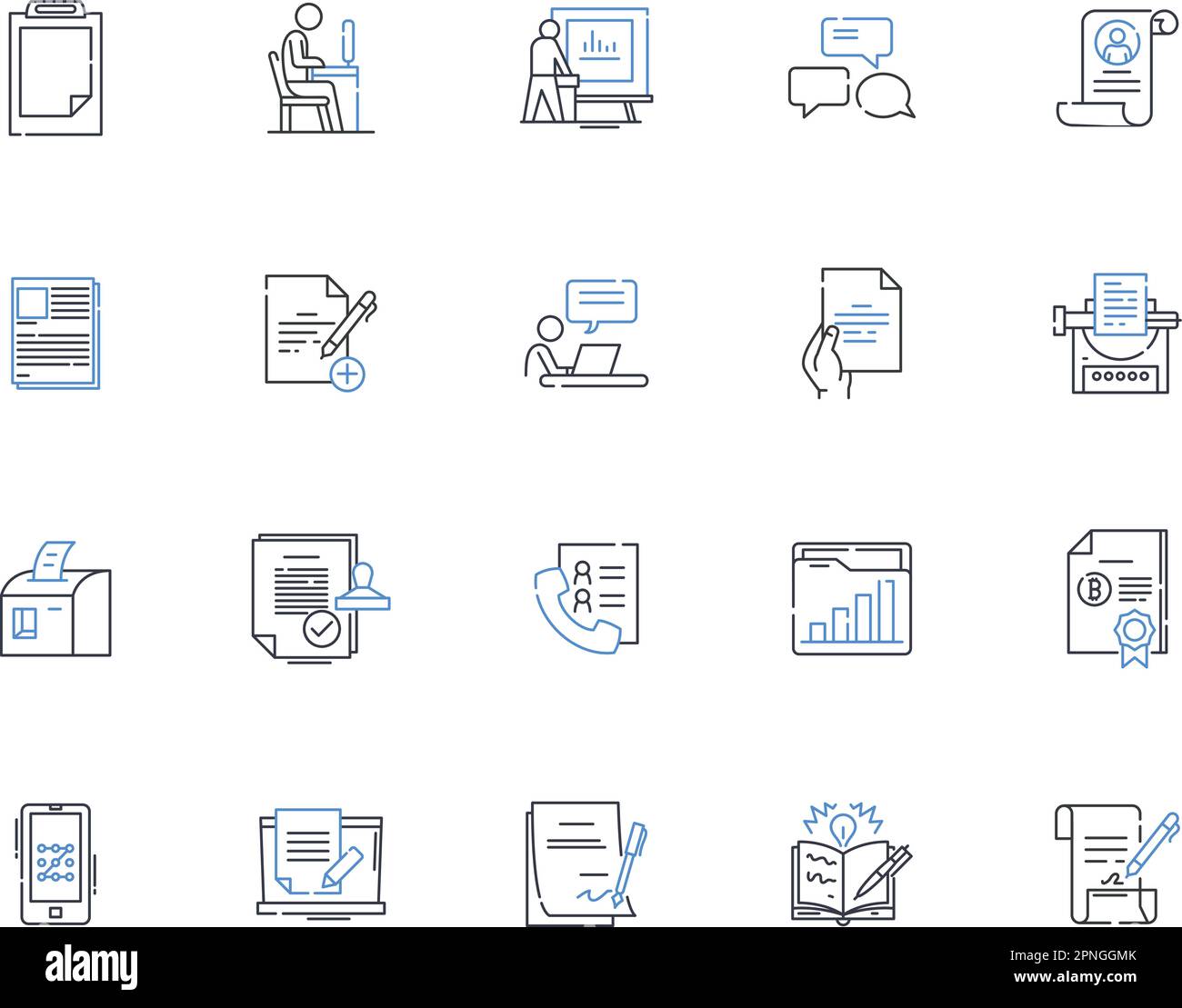 Typography line icons collection. Typeface, Serif, Sans-serif, Kerning ...
