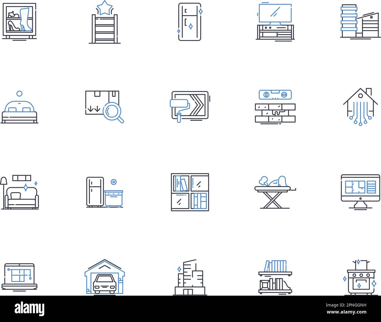 Dwelling overhaul line icons collection. Remodel, Renovation ...