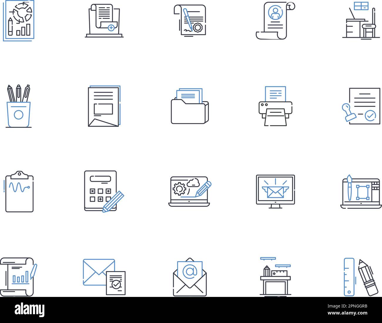 Emending Line Icons Collection Editing Revision Correction