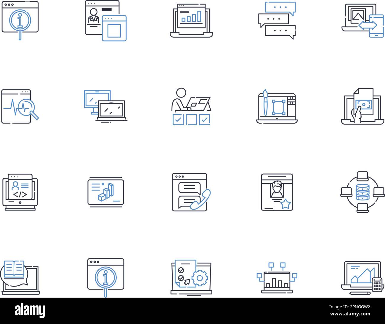Hybrid laptop line icons collection. Versatility, Flexibility, Mobility ... Hybrid laptop line icons collection. Versatility, Flexibility, Mobility ...