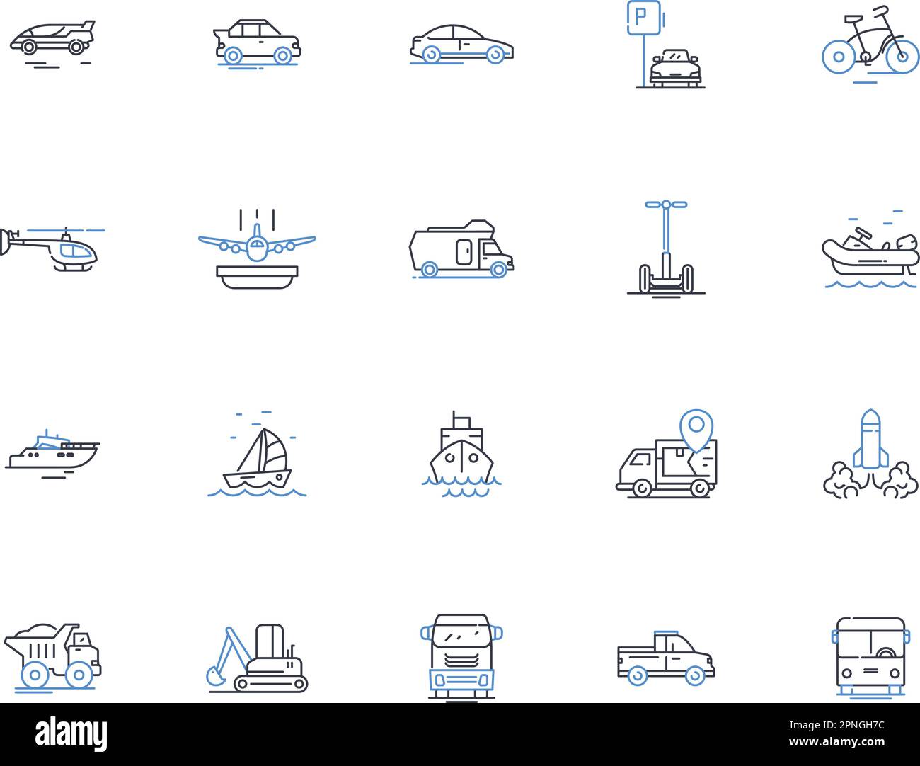 Movement of goods line icons collection. ogistics, Transportation ...
