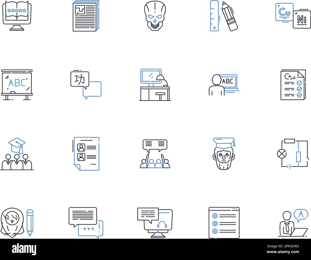 Writing Composition Line Icons Collection Creativity Language