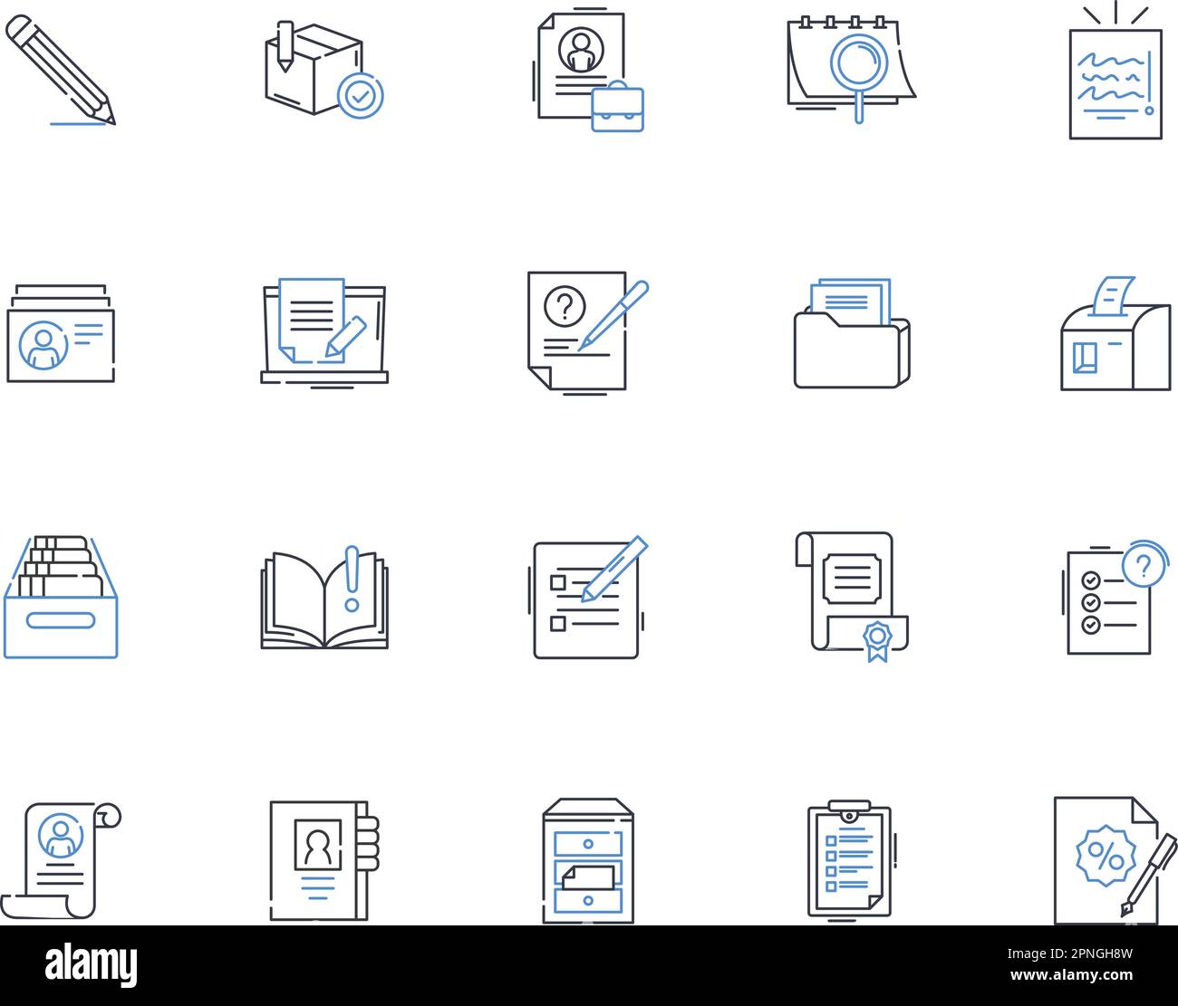 Email outreach line icons collection. Prospecting, Targeting ...