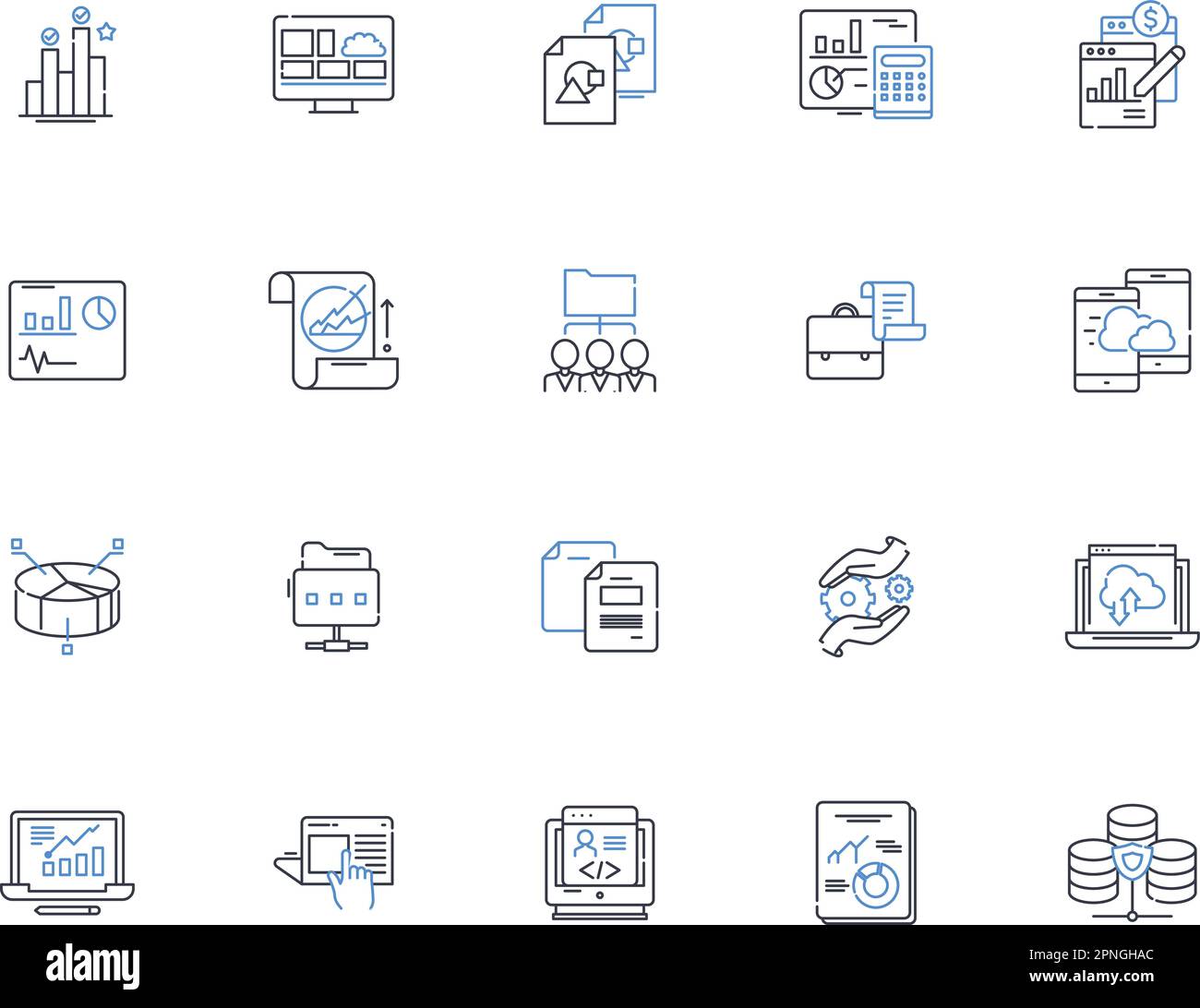Resource Line Icons Collection Asset Inventory Material Supply
