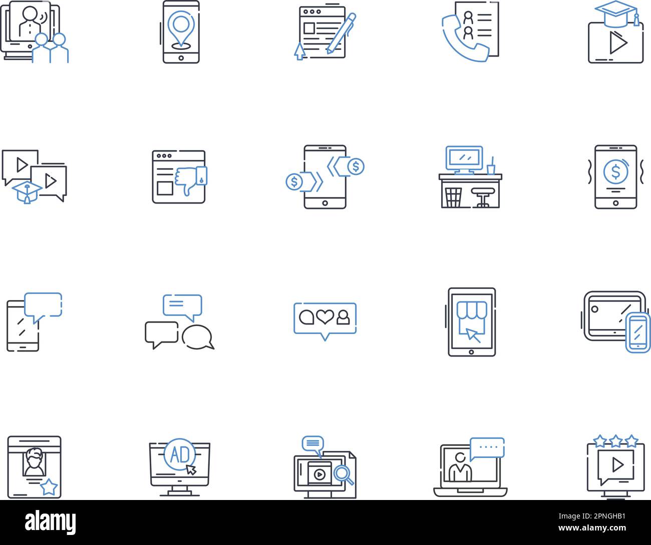 Pocket device line icons collection. Miniature, Portable, Small ...