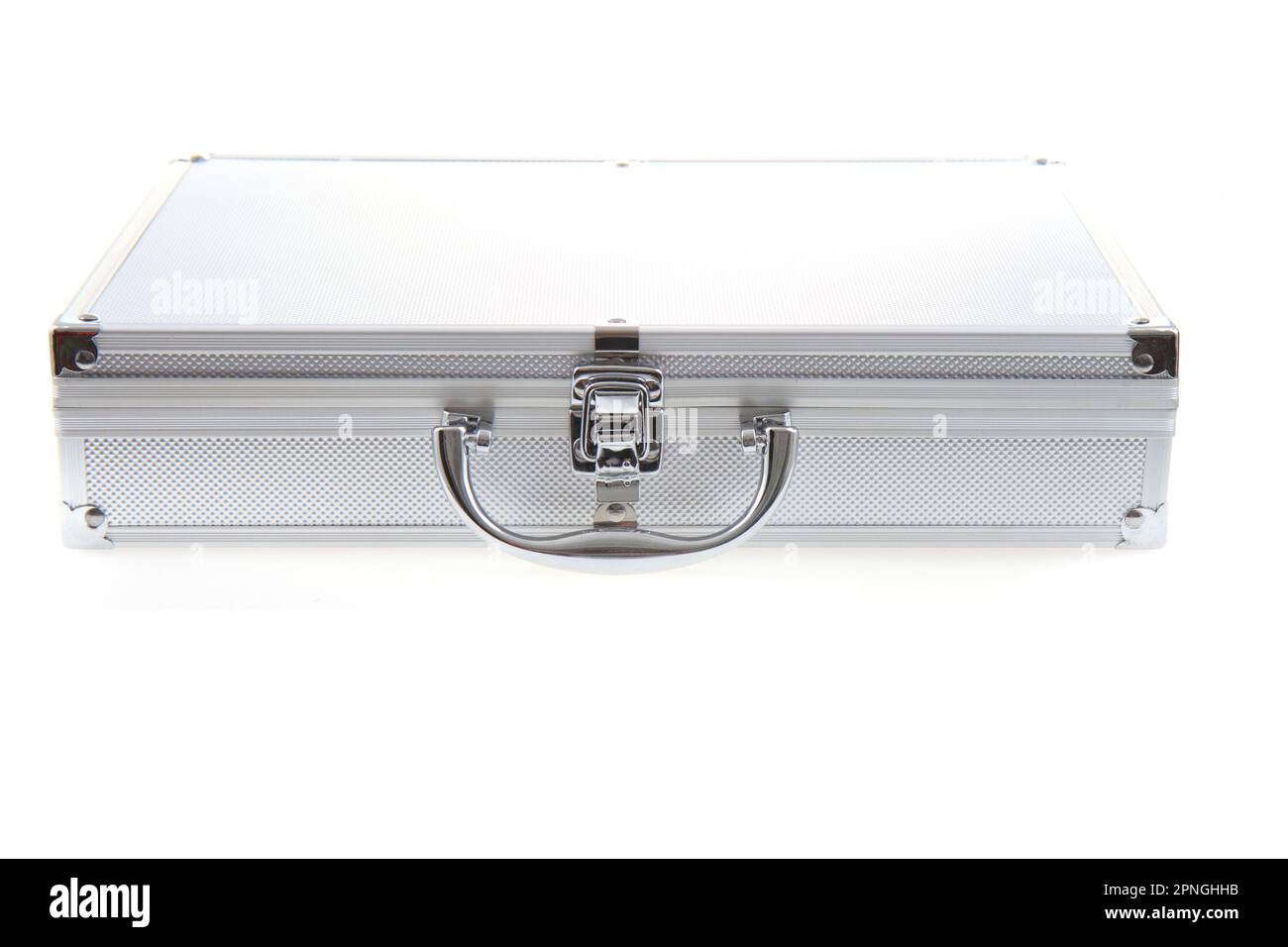 new aluminum suitcase isolated on the white background Stock Photo - Alamy