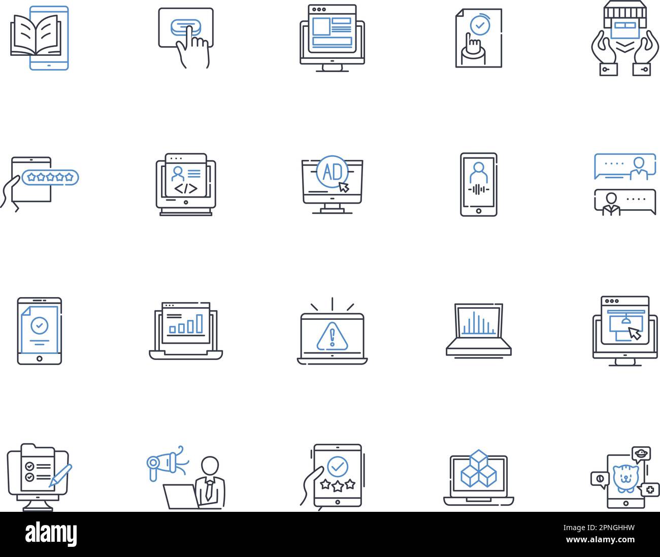 Wearable technology line icons collection. Smartwatch, Fitness, Health ...