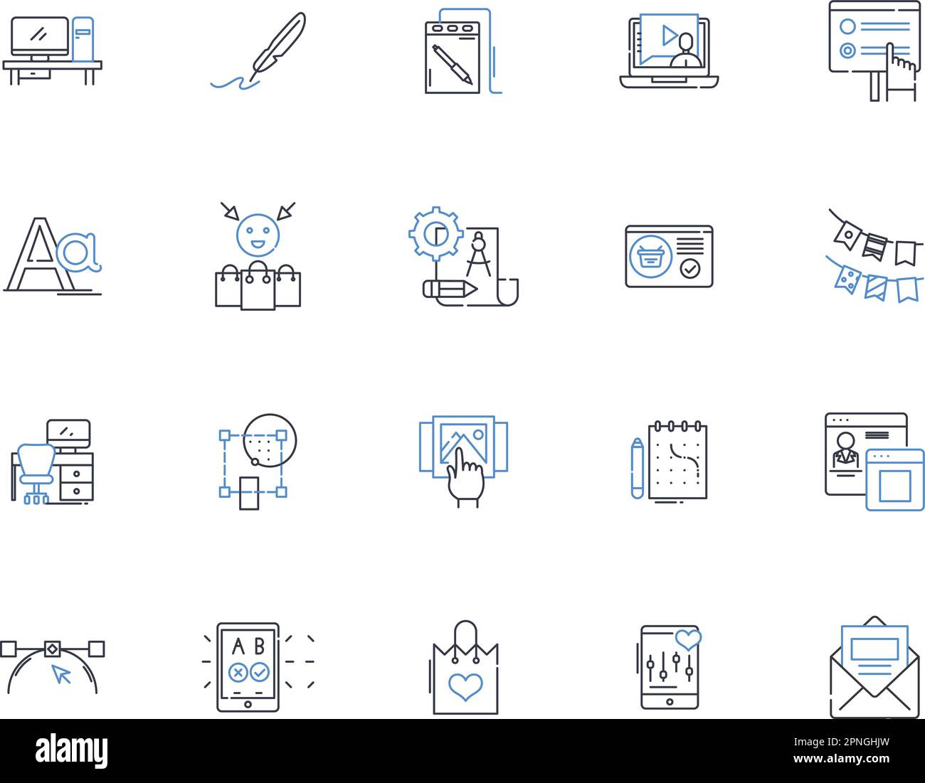 Motion Graphics Line Icons Collection Animation Typography
