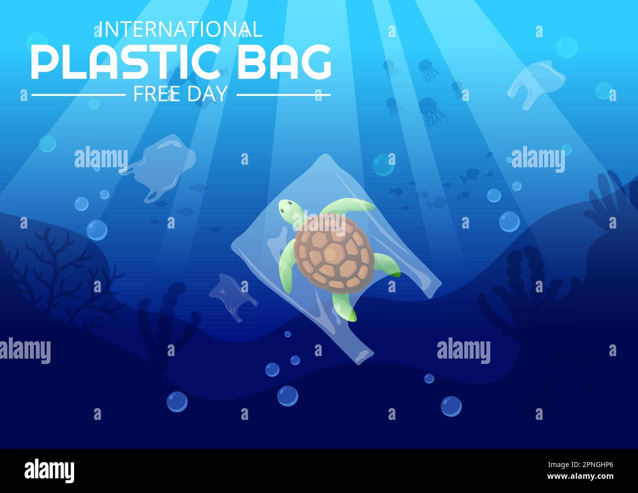 International Plastic Bag Free Day Vector Illustration with Go green ...