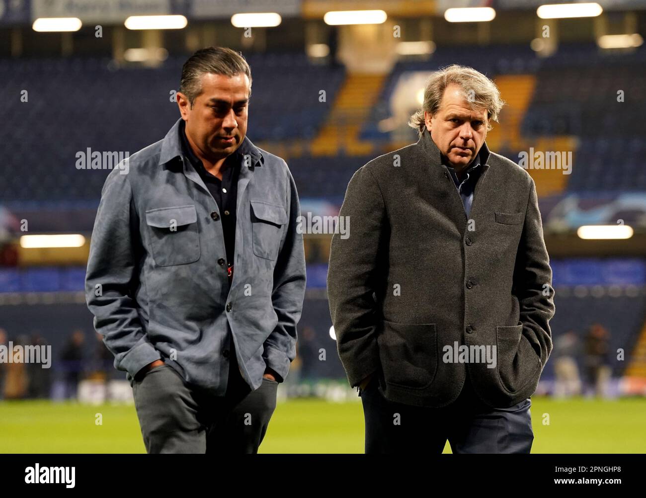 Chelsea owner and Chairman Todd Boehly with co-owner Behdad Eghbali (left) after the UEFA ...