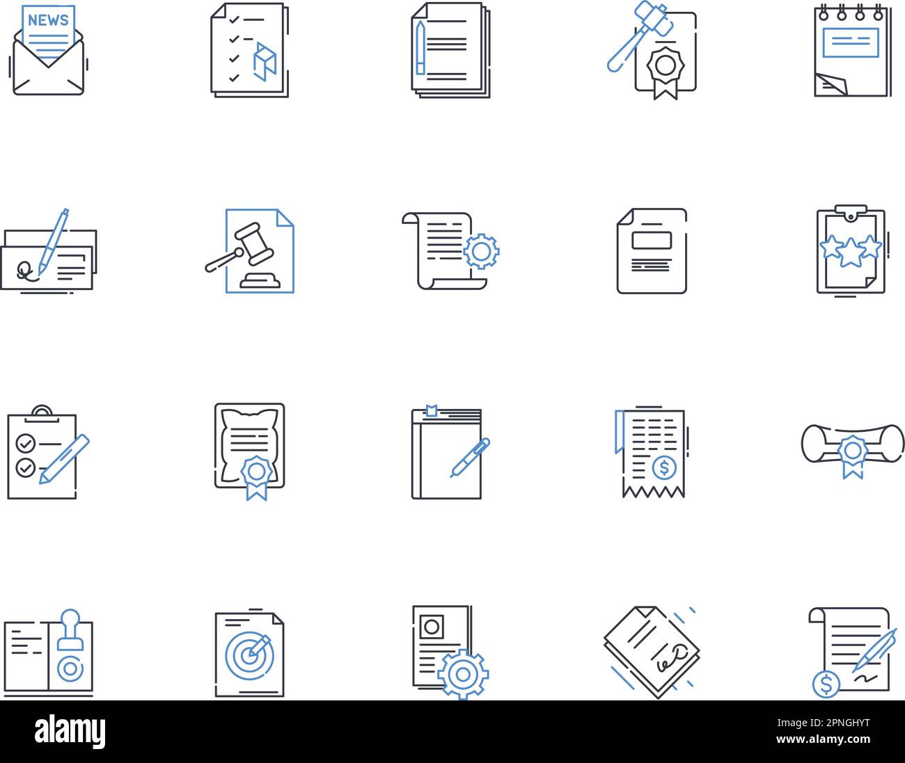 Attestation line icons collection. Authentication, Verification ... Attestation line icons collection. Authentication, Verification ...