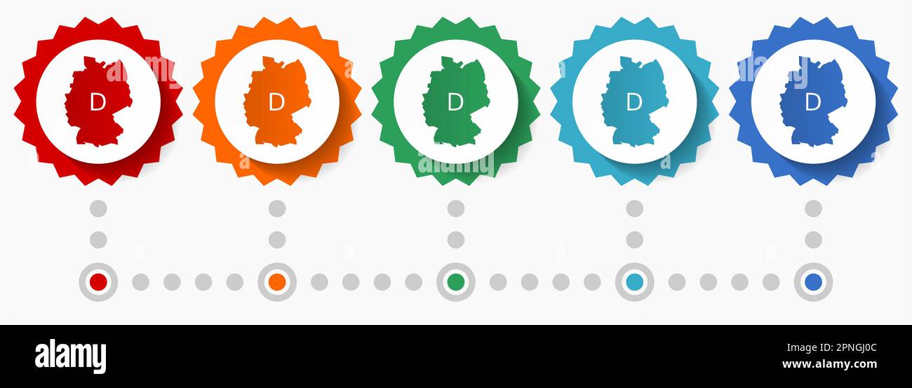Map of Germany vector icon set, colorful infographic template, set of ...