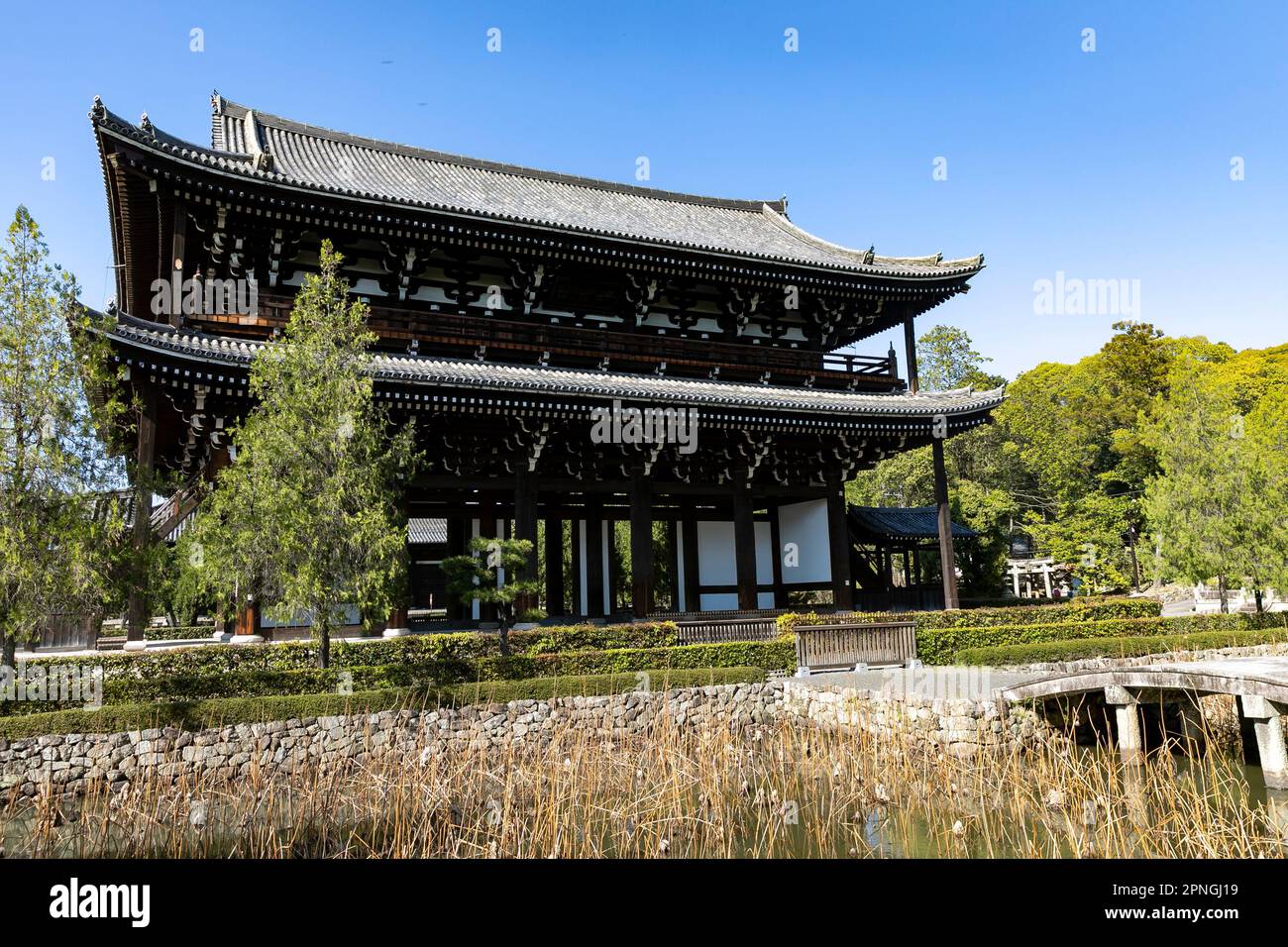 Kyoto Japan April 2023, San mon Gate at Tofukuji temple is a large Zen ...