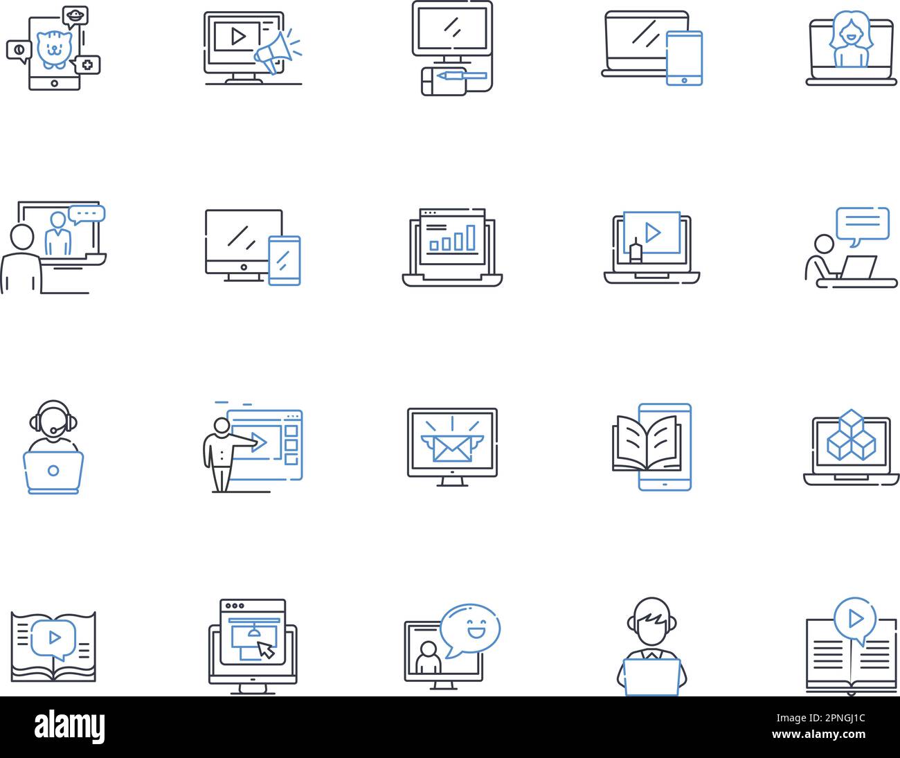 Brand identity line icons collection. Logo, Typography, Colors, Symbol ...