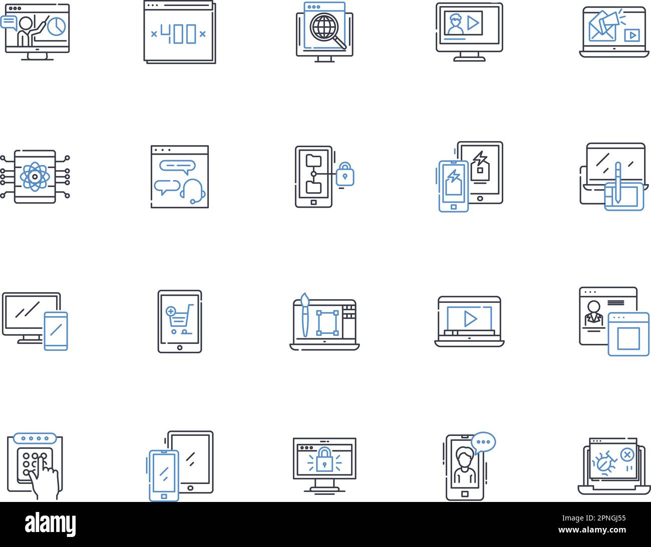 Online promotion line icons collection. Advertising, Marketing, Digital ...