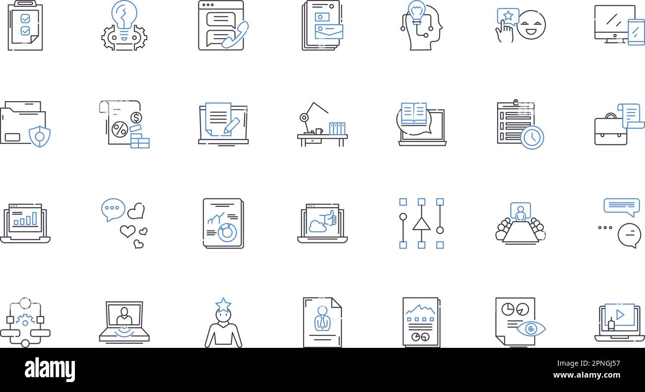 Electronic media line icons collection. Streaming, Podcasting, Broadcasting, Digital, Audio ...
