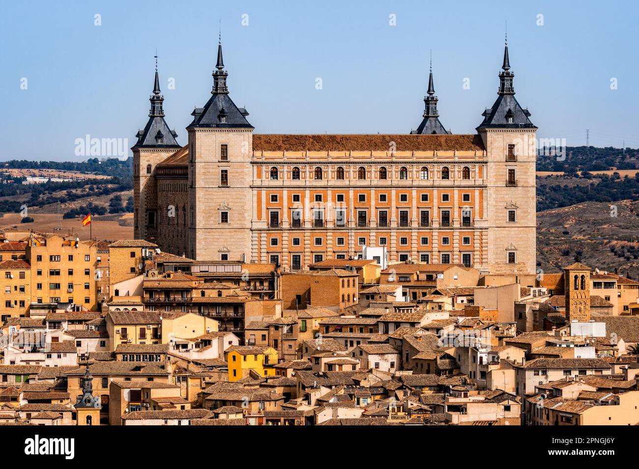 View of The Alcazar of Toledo. It is a stone renaissance fortification ...