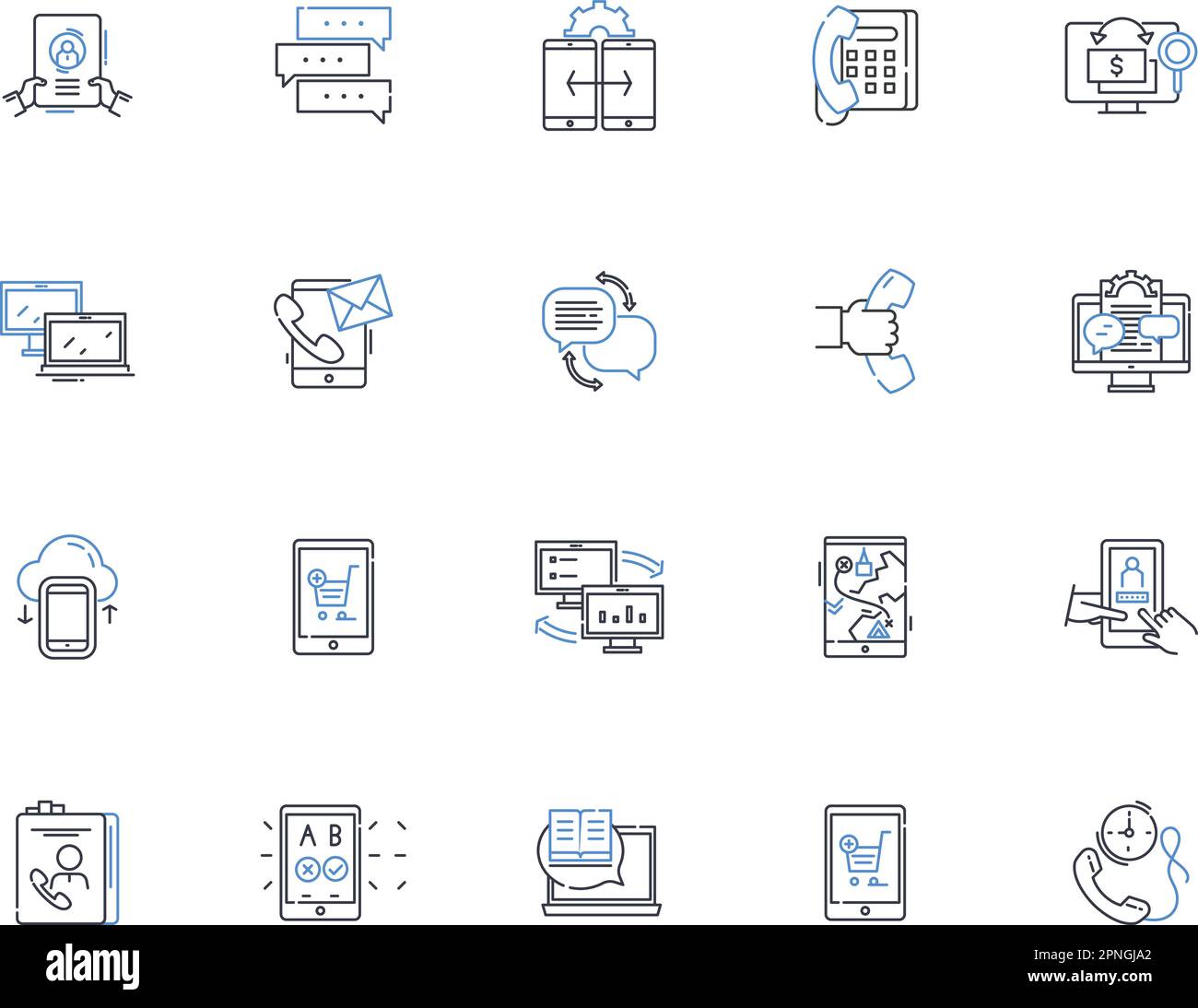 Personal gadget line icons collection. Smartph, Laptop, Tablet, Headphs, Fitness tracker ...