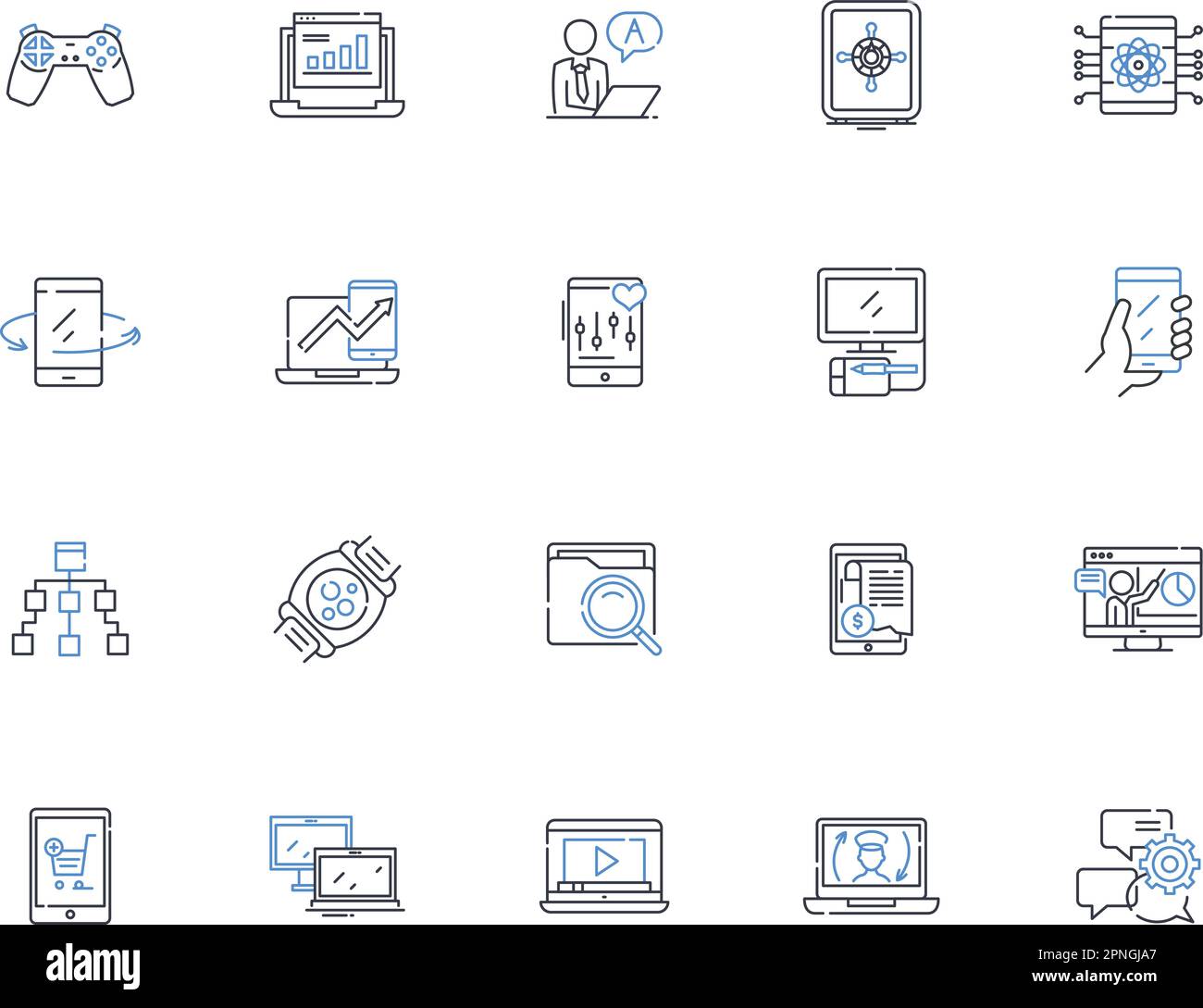 Financial planning line icons collection. Budgeting, Retirement ...