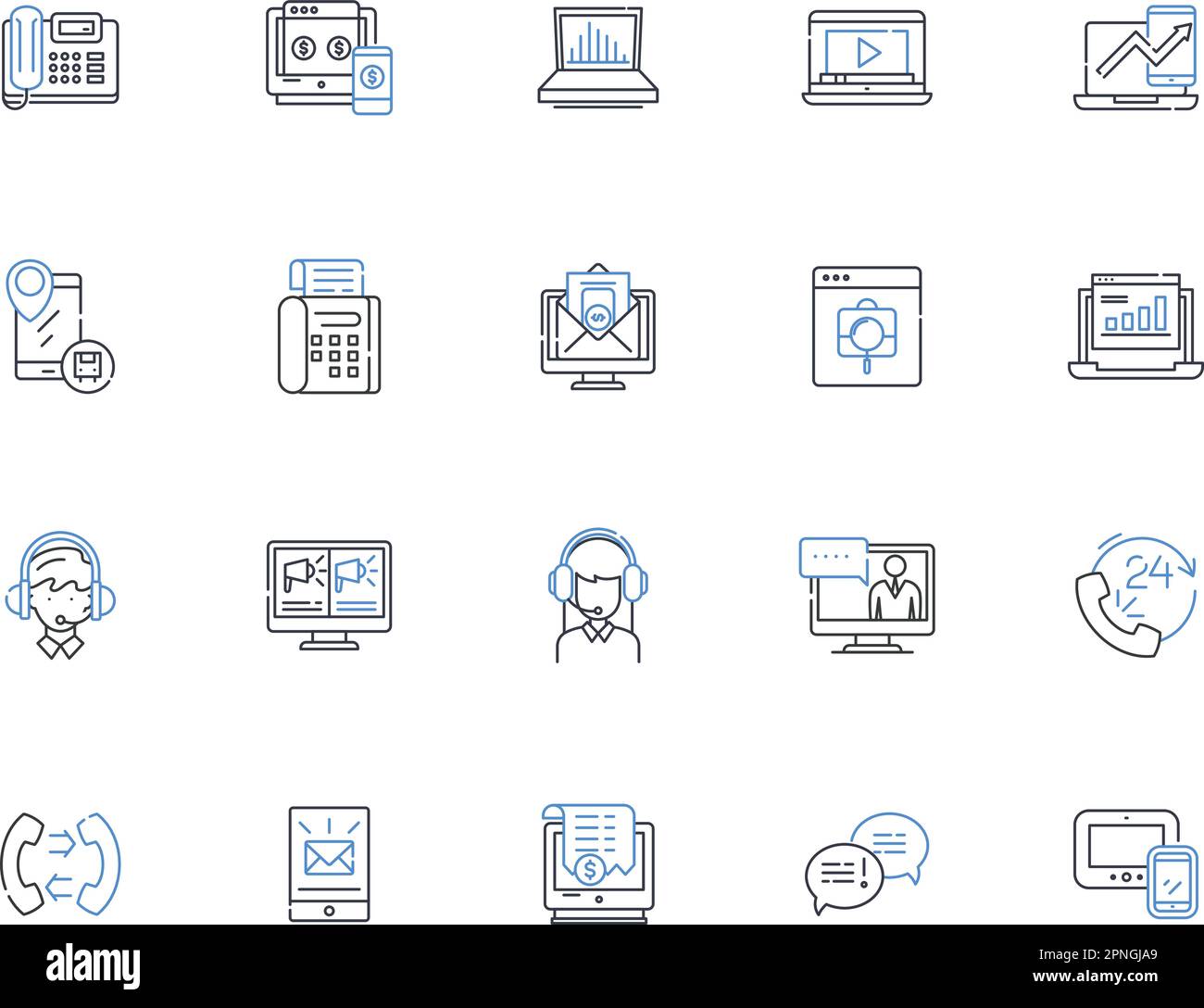 Communication Tool Line Icons Collection Platform Nerk Interface Messenger Collaboration