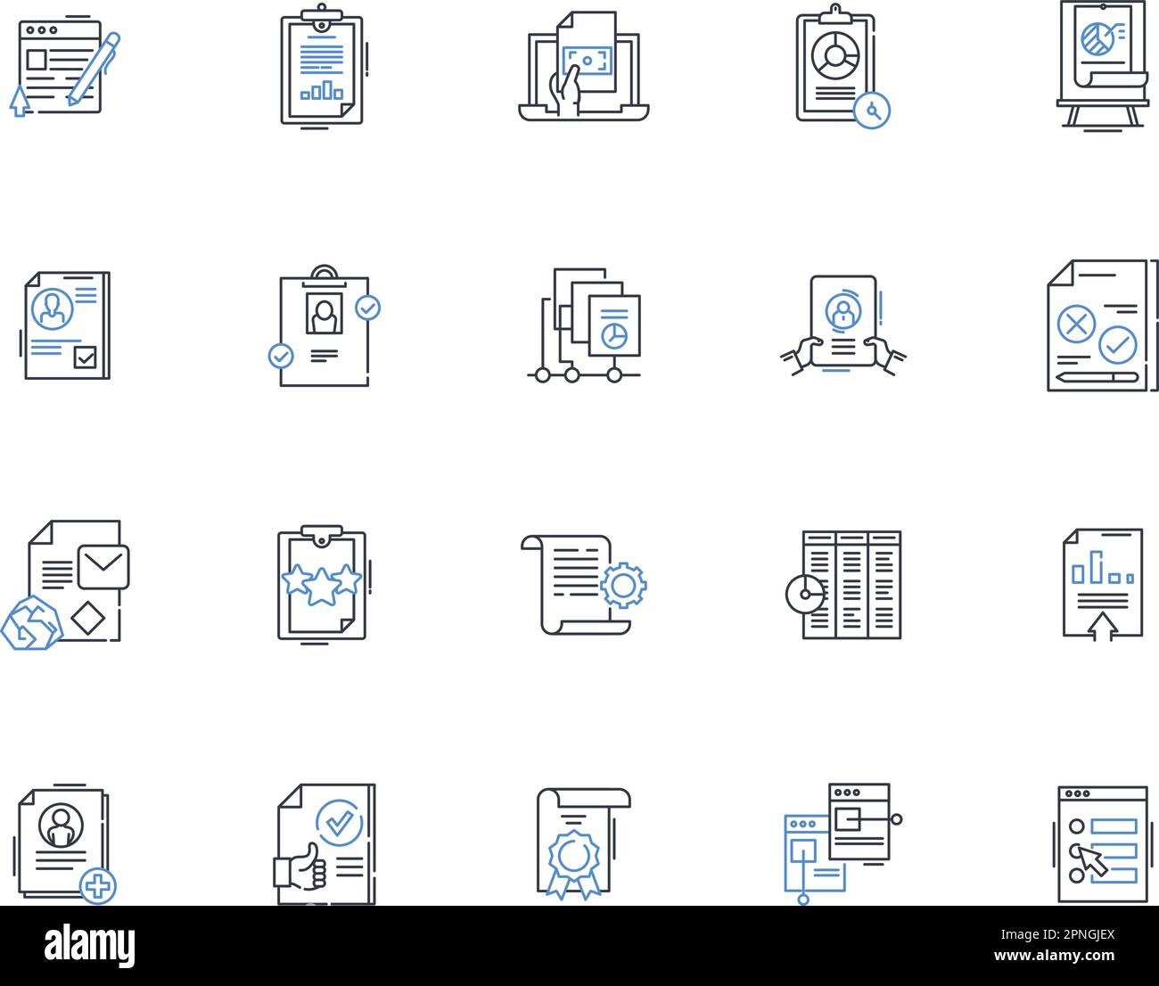 Manuscripts line icons collection. Parchment, Calligraphy, Illumination ...
