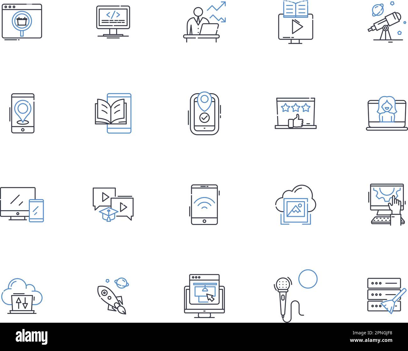 Instruments technology line icons collection. Synthesizer, Piano ...