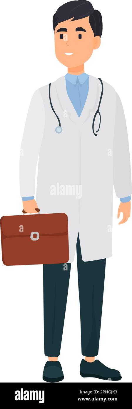 Doctor illustration in color cartoon style. Editable vector graphic ...