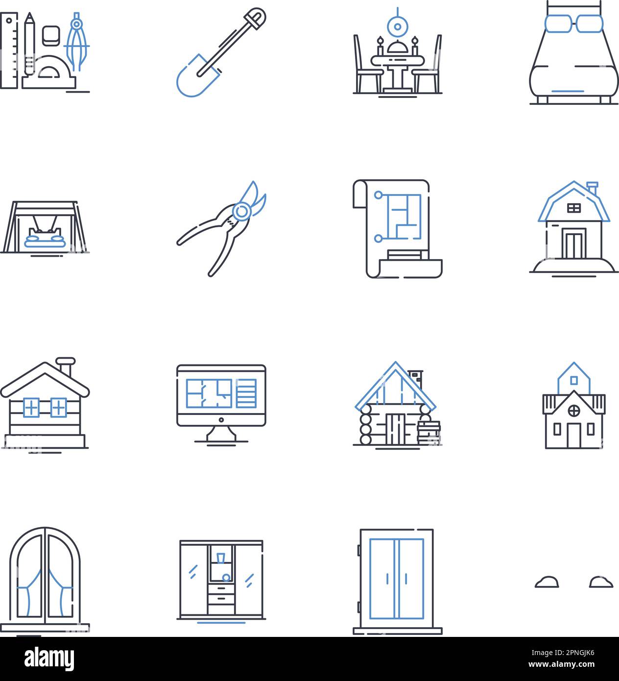 Community center line icons collection. Inclusive, Growth, Supportive ...
