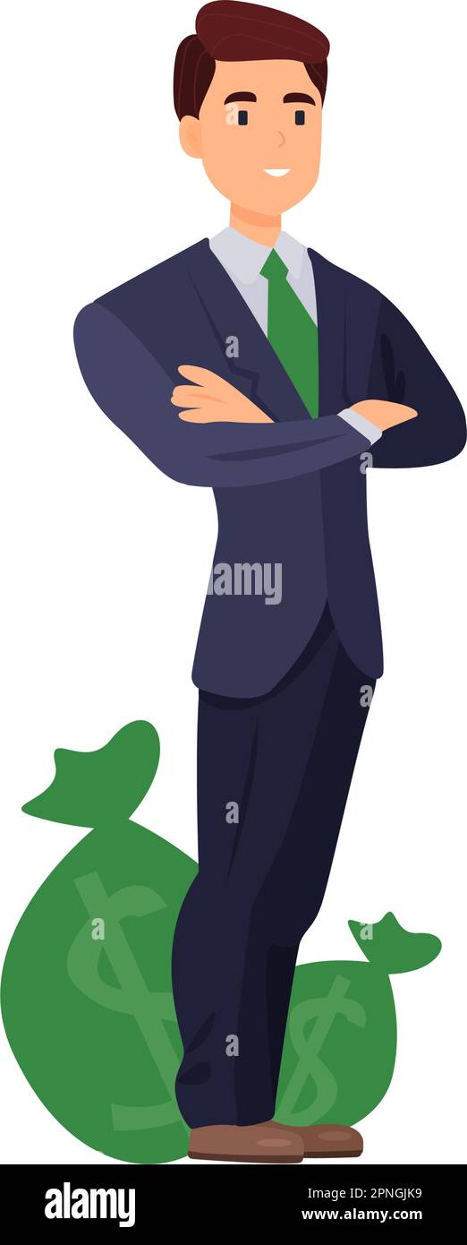 Banker illustration in color cartoon style. Editable vector graphic ...