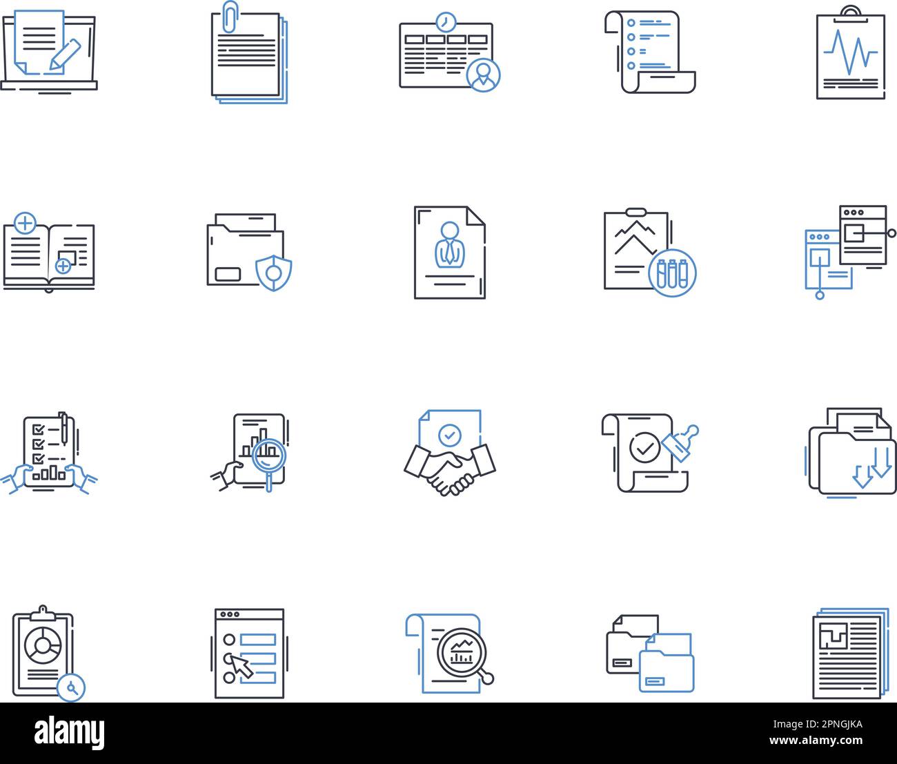 Memos Line Icons Collection Communication Writing Business Office