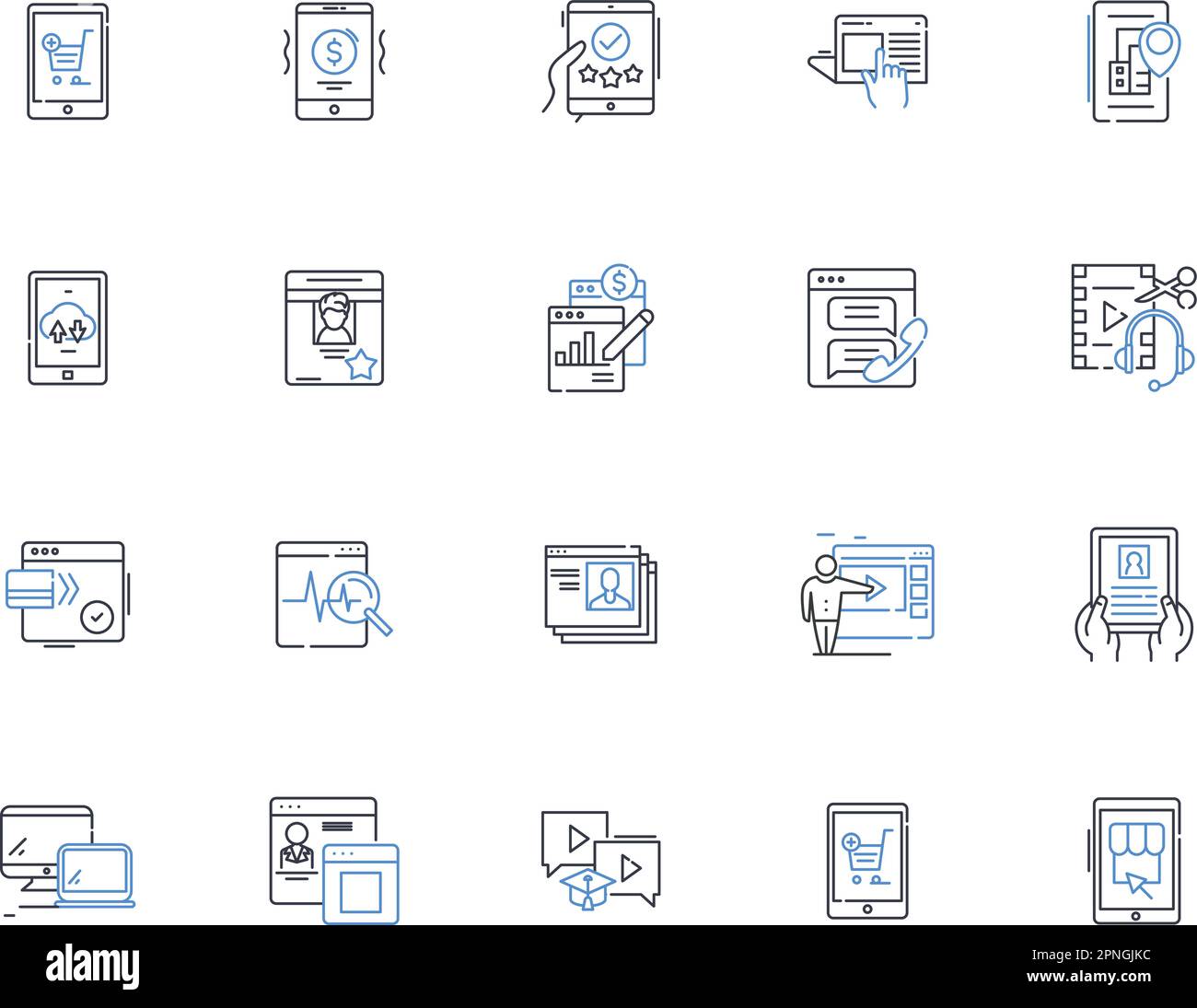 Palmtop Line Icons Collection Computer Pocketable Handheld Portable Mobile Pda Organizer